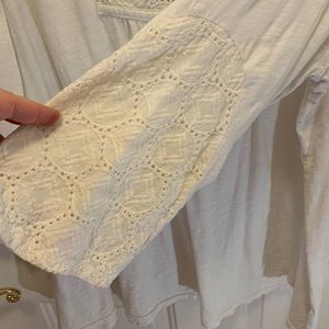 Cato | Tops | Cato 2628 White Long Sleeve Top With Lace Bib | Poshmark